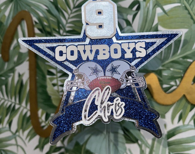 Wedding Cake Topper Dallas Cowboys Football Themed Beautiful Long ...