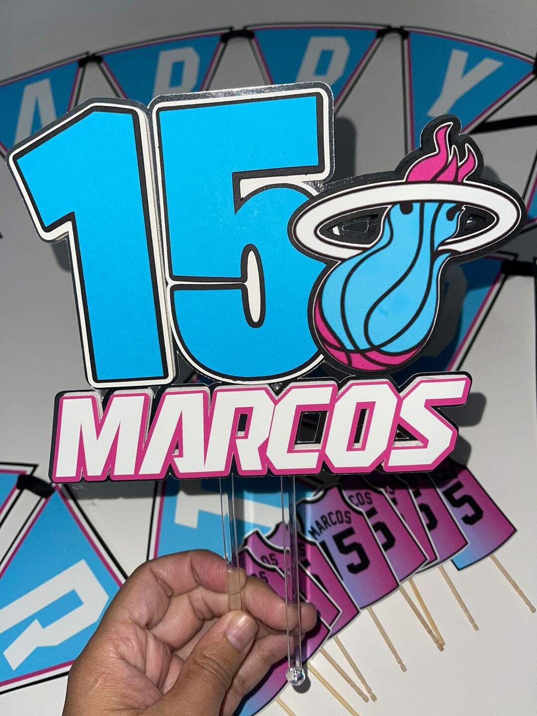 Basketball Cake Topper , Team Cake Topper , Miami Cake Topper - Etsy