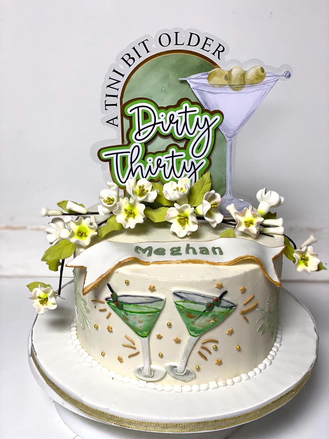 Dirty Thirty Martini Glass Cake Topper - Etsy