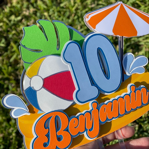 Pool Party Cake Topper - Etsy