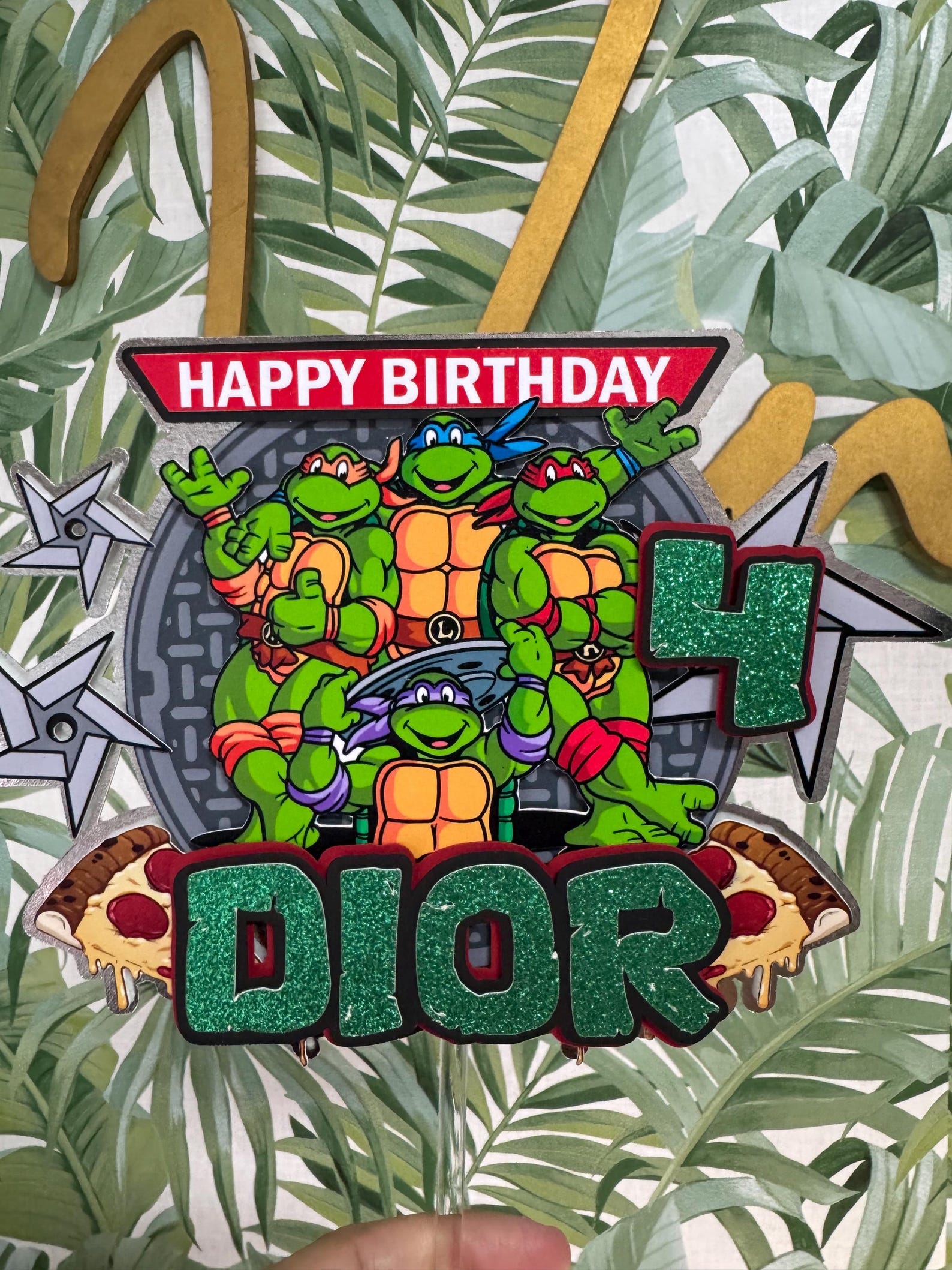 Ninja Cake Topper - 7 Inch Turtle Theme - Etsy