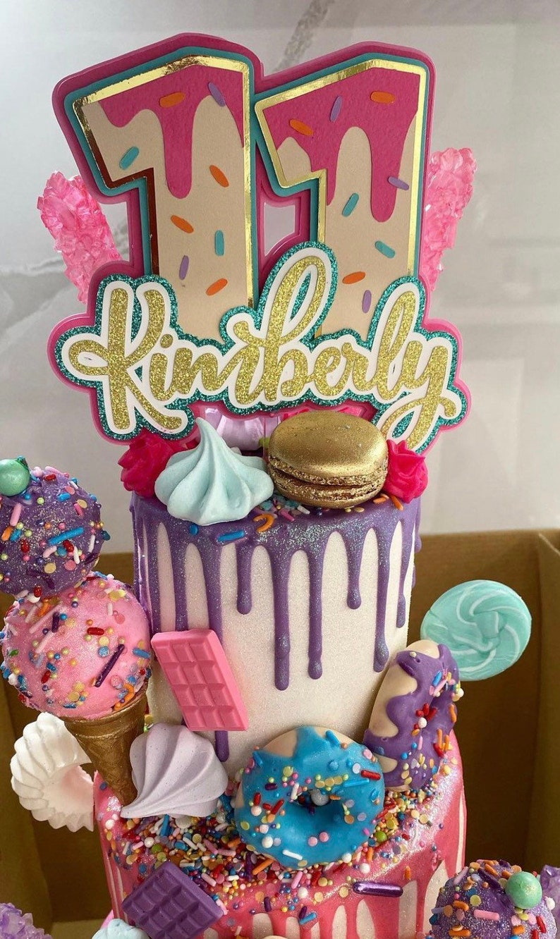 Topper de pastel temático de donas - Etsy México