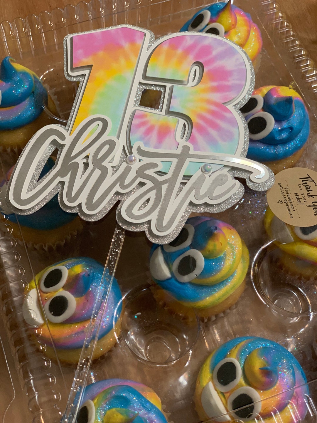 Tie Dye Cake Topper - Etsy