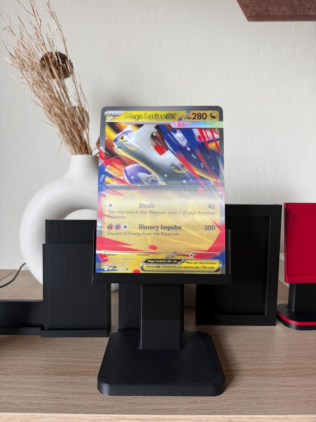 Jumbo Pokémon Card Display Stand | 3D Printed Black Holder for ...