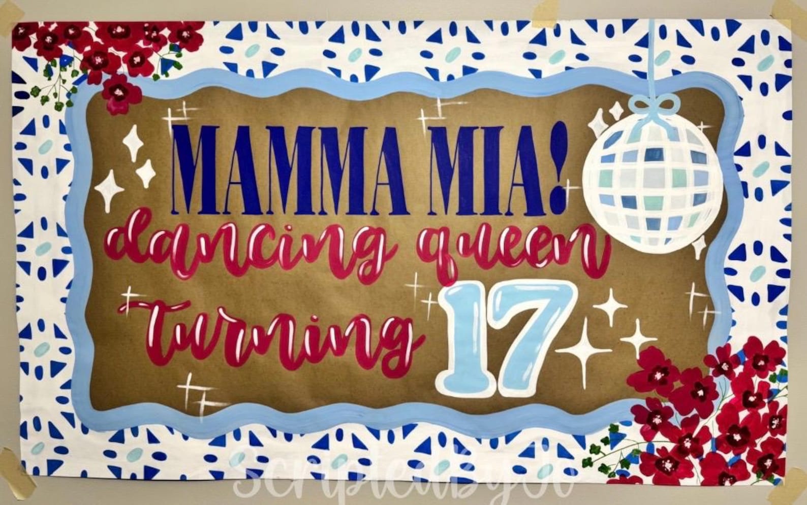 Mamma Mia Birthday Banner, Custom Hand-painted Party Sign - Etsy