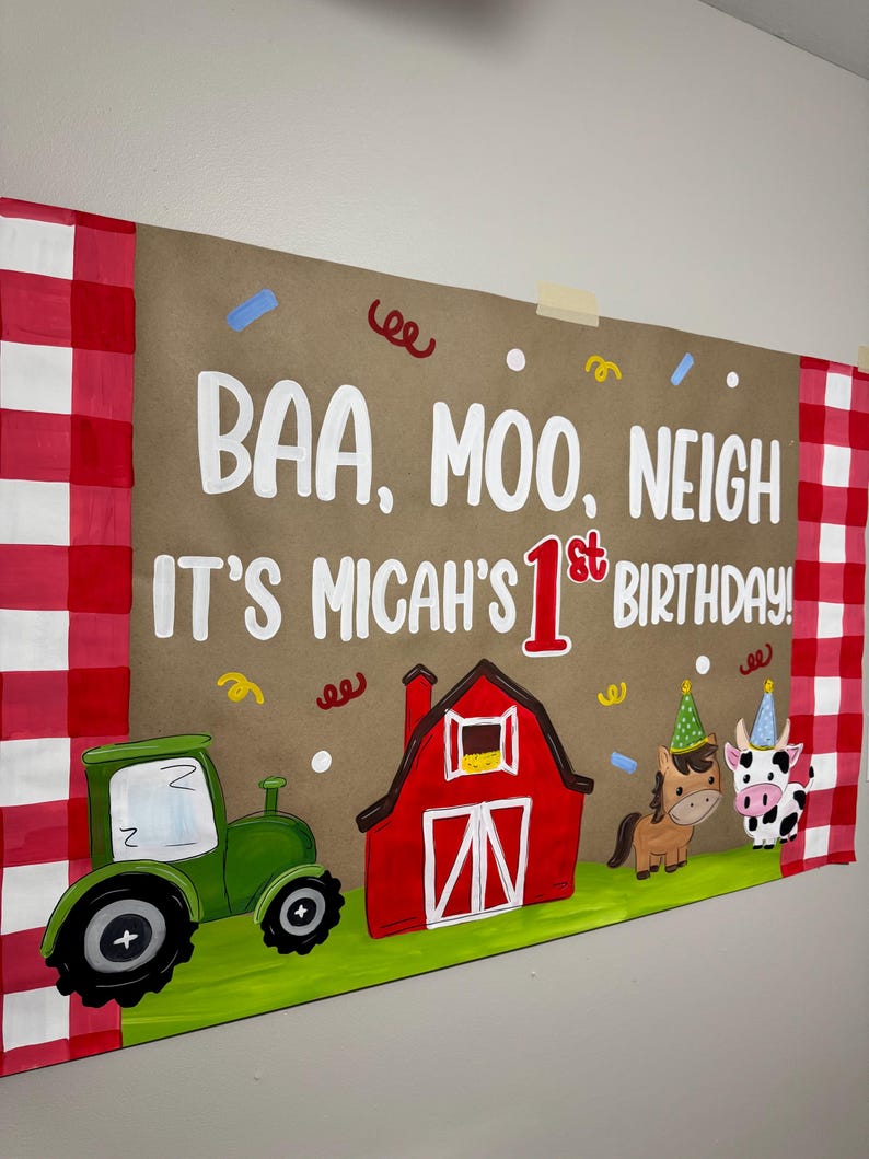 Custom Hand-painted Banner, Personalized Party Sign - Etsy