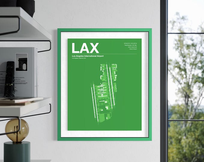 LAX - Los Angeles Airport Diagram Print | Minimalist Aviation Art - Etsy