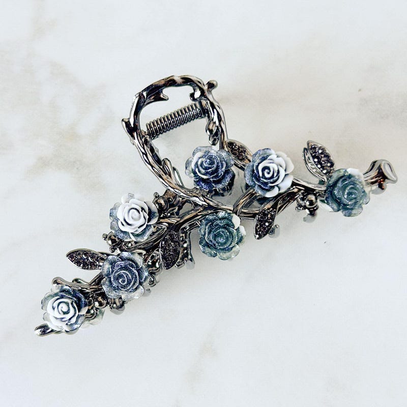 Gothic Floral Hair Clips - Etsy