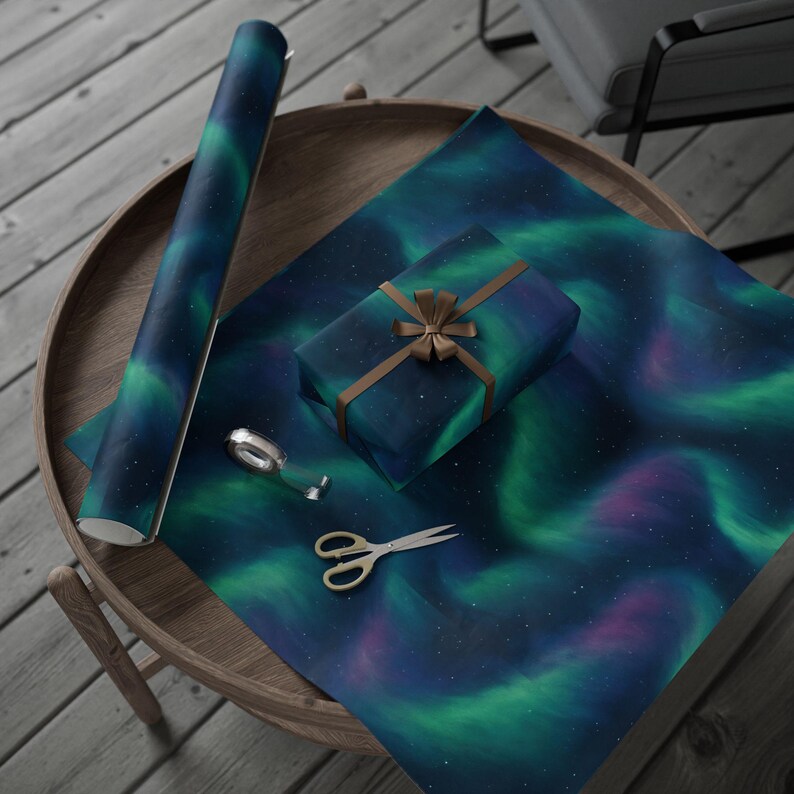 Aurora Borealis Wrapping Paper, Northern Lights Gift Wrap Roll, Ralph ...