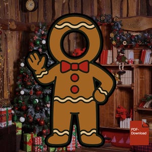 Gingerbread Man Photo Standee | Christmas Party Prop (PDF Download) - Etsy