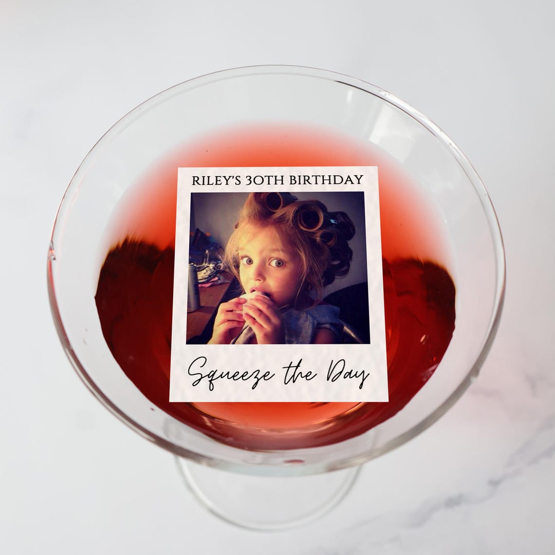 Custom Edible Photo Drink Topper | Personalized Cocktail Decoration ...