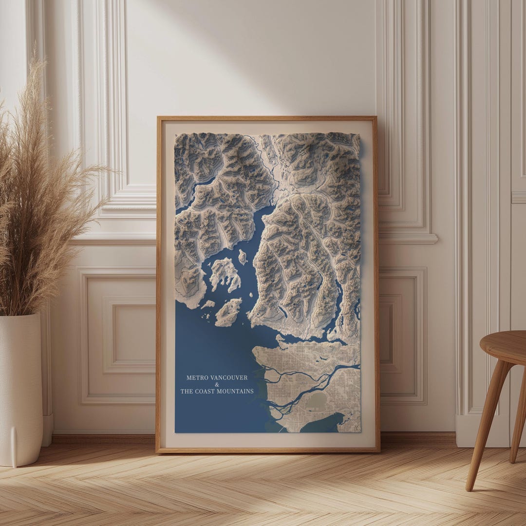 Digital Download | Metro Vancouver & the Coast Mountains 3D Relief Map ...