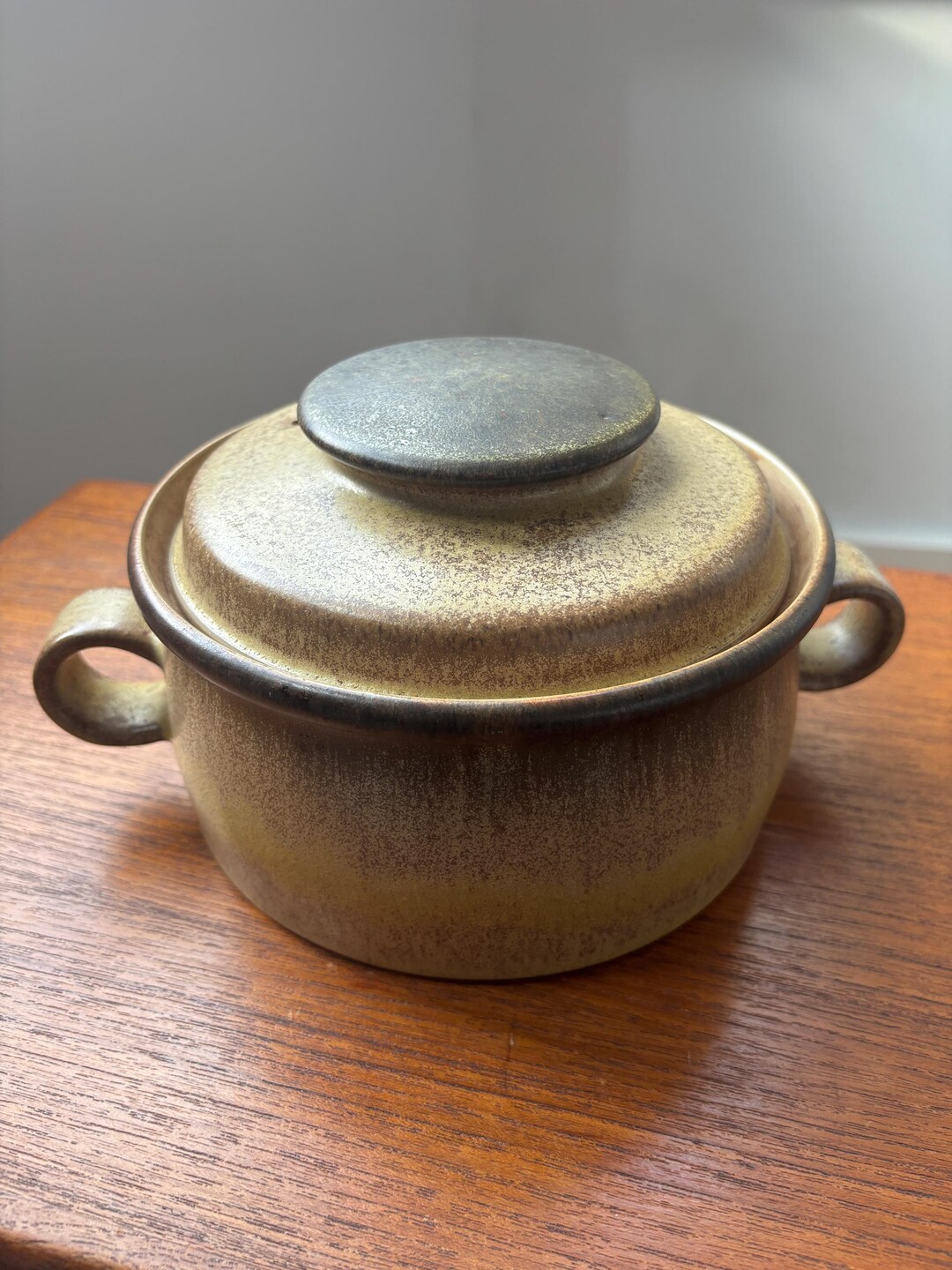 Vintage 70's Denby Romany Brown Stoneware Casserole With Lid - Made in ...