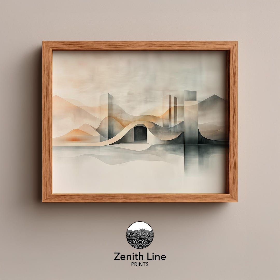 Modern Abstract Pavilion in Neutral Watercolor - Scandinavian ...