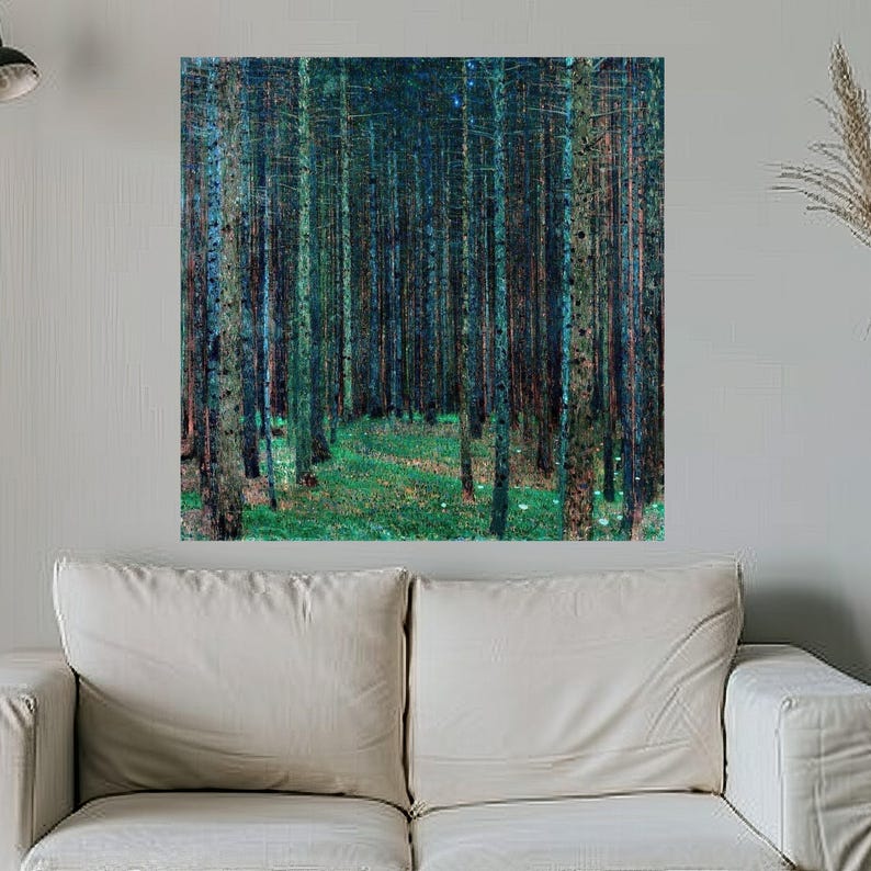 Gustav Klimt Forest Path Canvas, Enchanted Woodland Wall Art, Nature ...