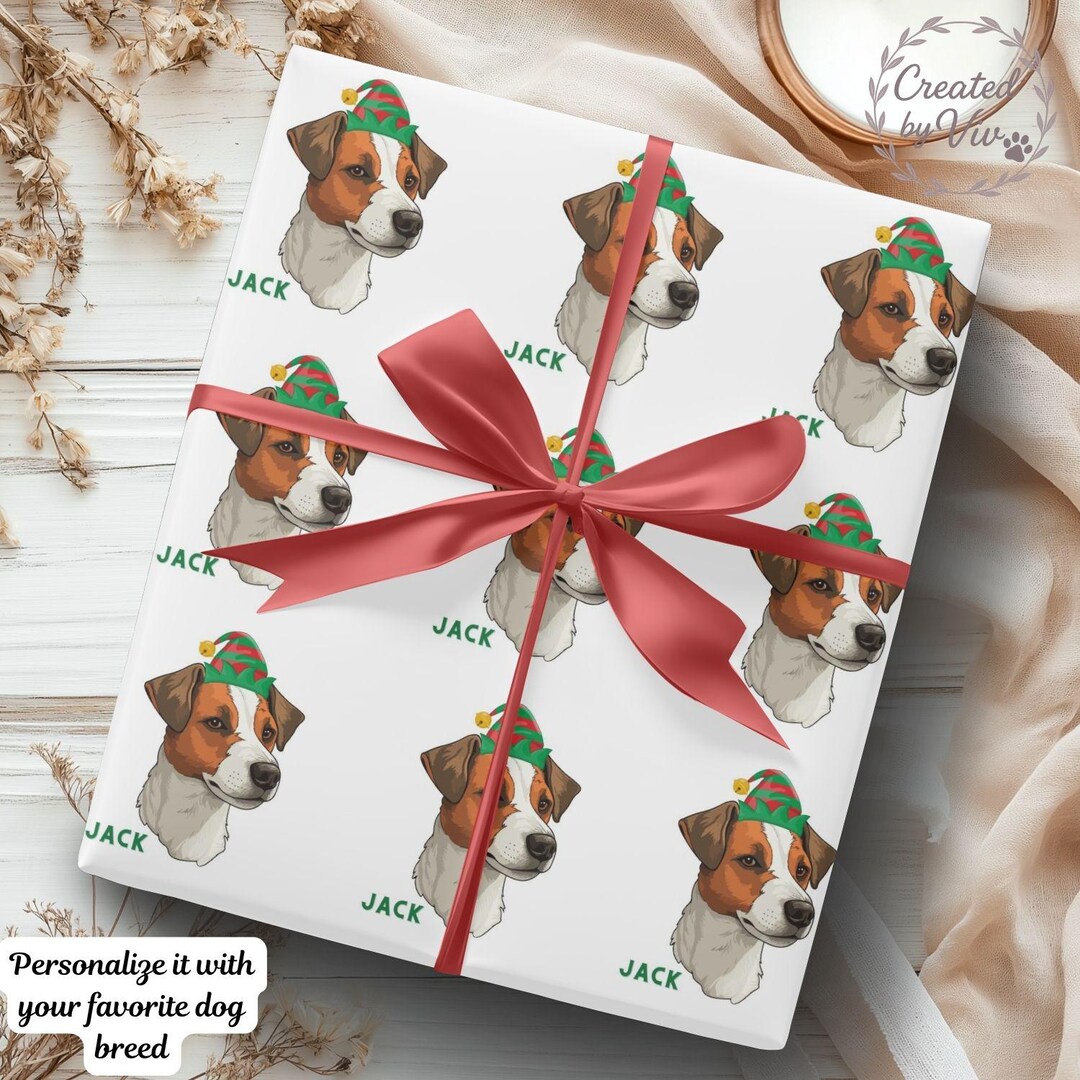 Personalized Jack Russell Terrier Christmas Wrapping Paper - Etsy