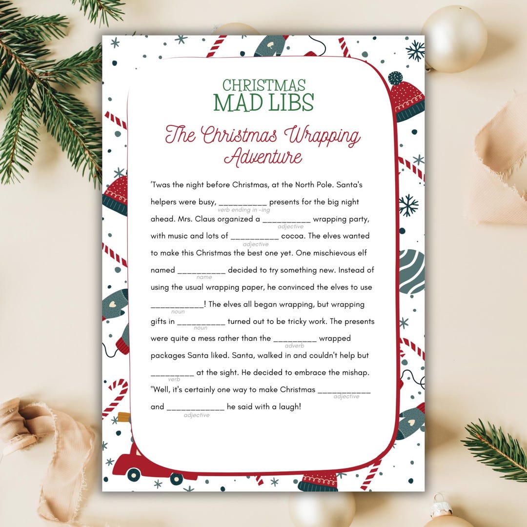Christmas Mad Libs Printable Game | Friendsmas Game Kids Winter Class ...