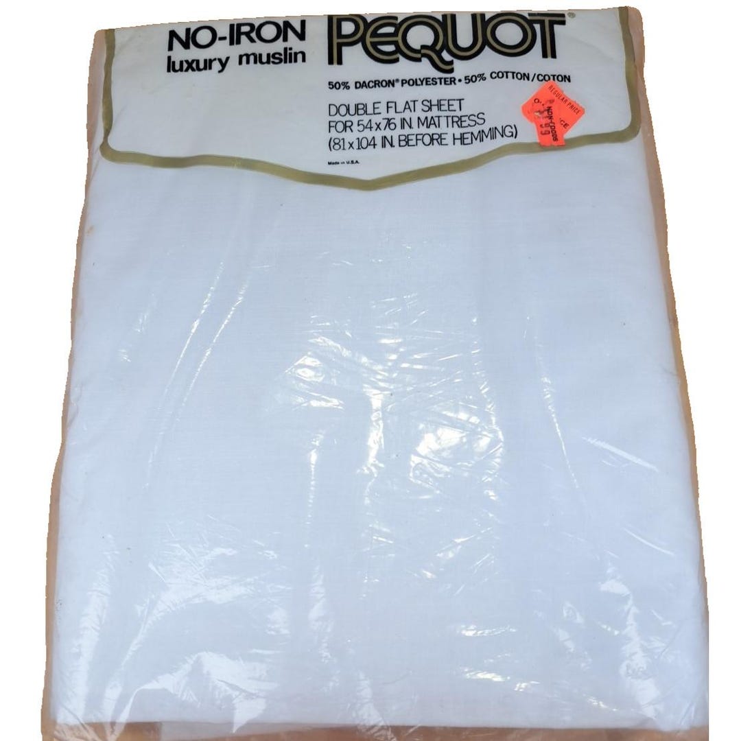 Vintage Pequot No-iron Luxury Muslin Double Flat Sheet Made of 50% ...