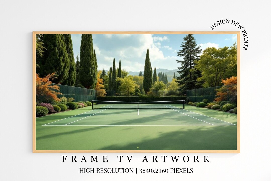 Tennis Frame TV Art, Racket and Tennis Ball Decor, Vintage Sports ...