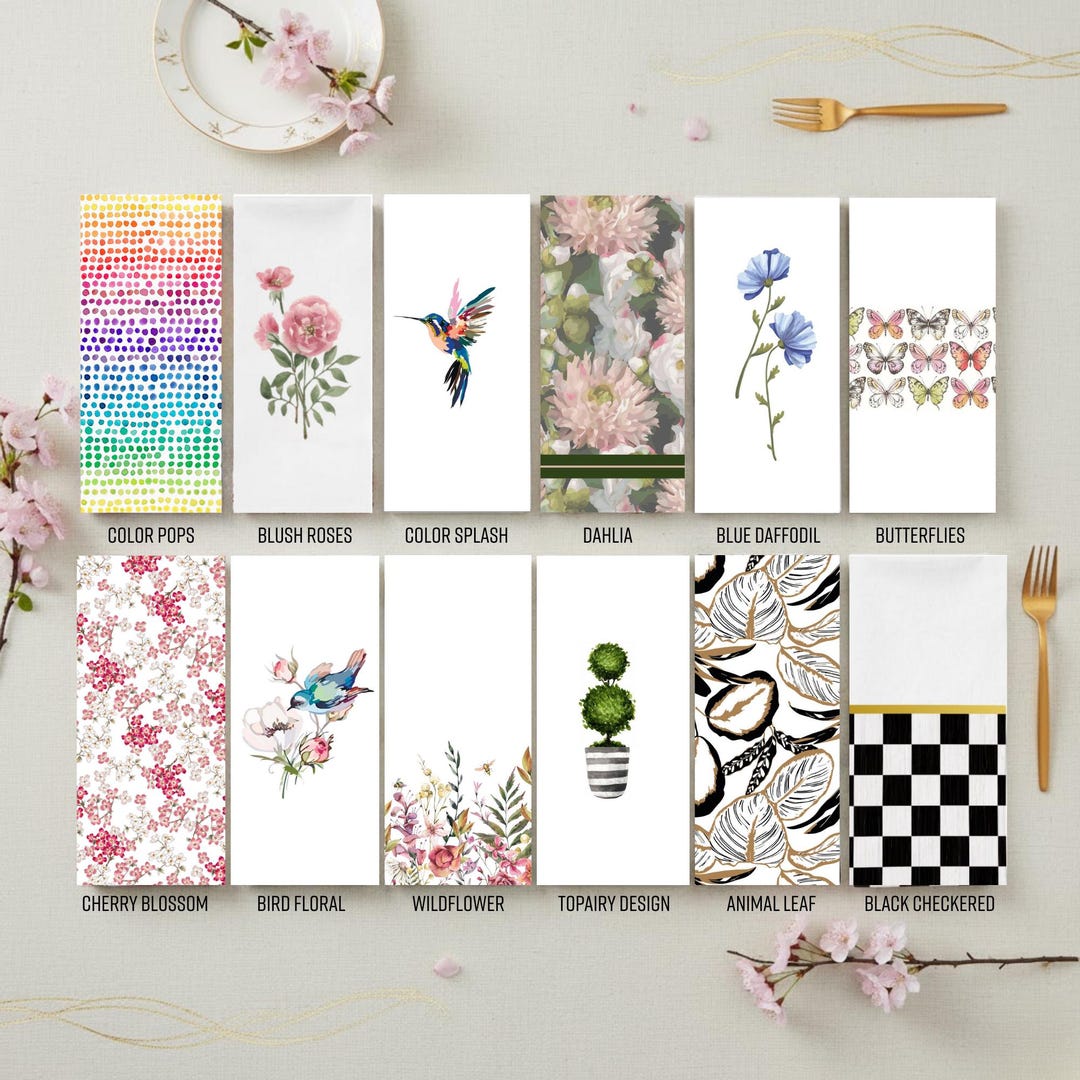 Floral Paper Napkins, Altoona Design, Wedding Dinner Party - Etsy