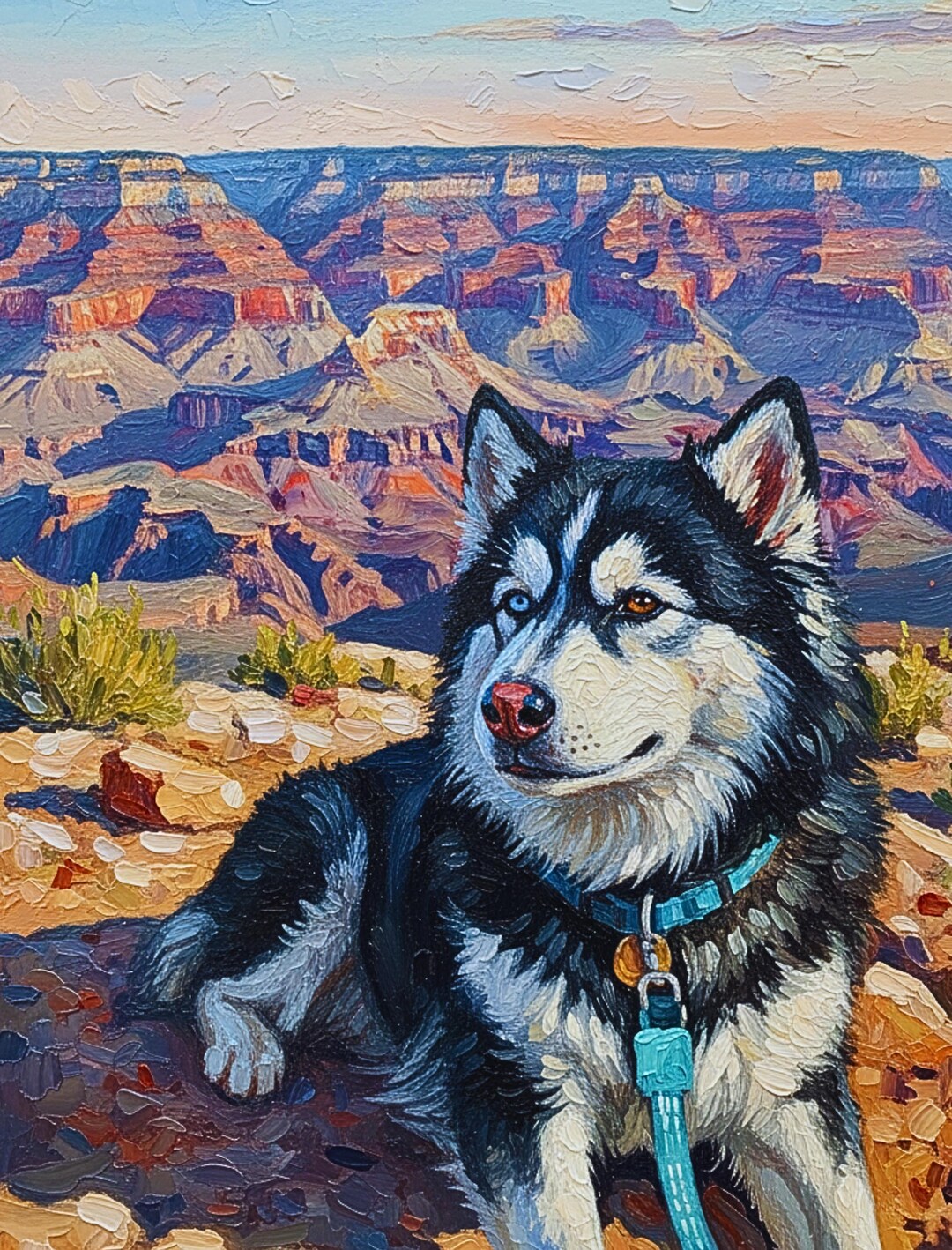 Alaskan Malamute Art Calendar 2026 Desktop | Oil Painting Alaskan ...