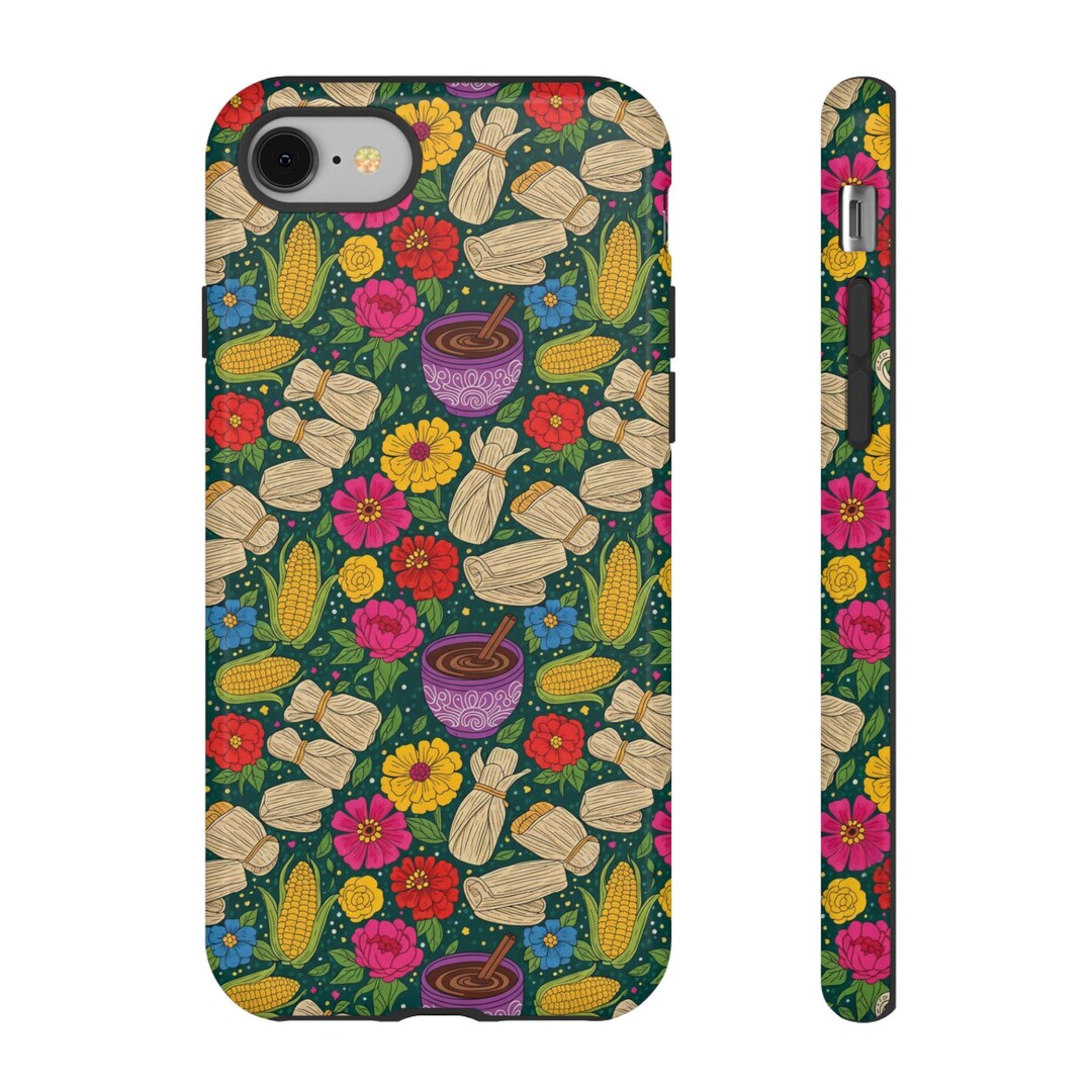 Vibrant Mexican Folk Art Phone Case | Tamales & Champurrado Design - Etsy