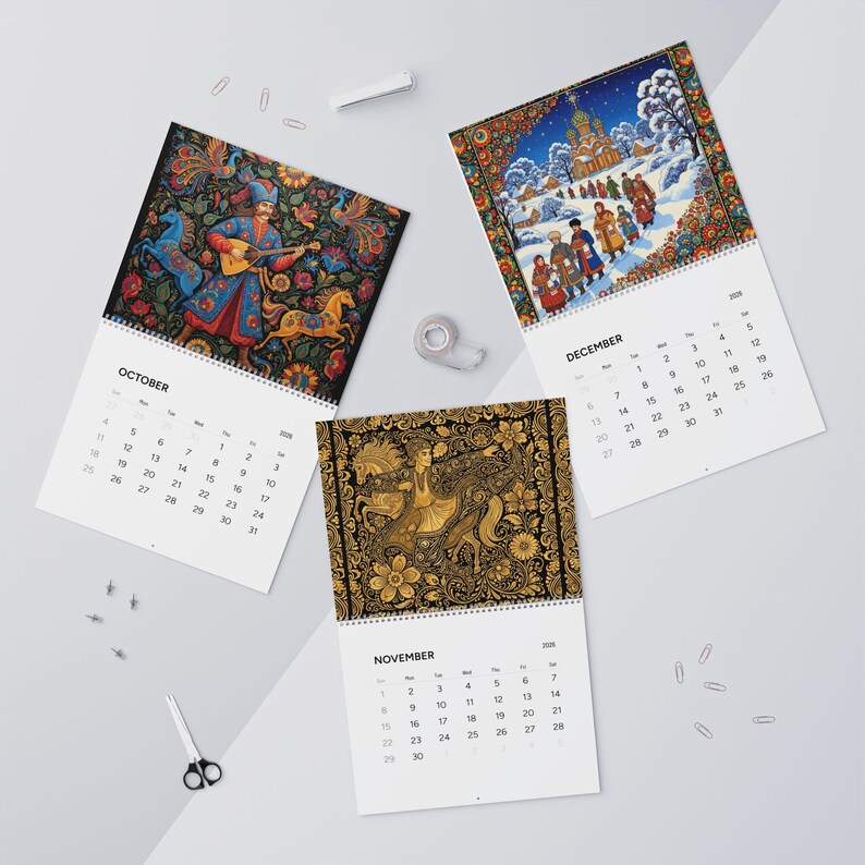 Ukrainian Art Wall Calendar 2026, Vivid Color Petrykivka Folk Art ...
