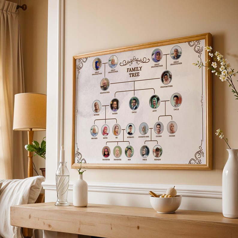 Brown Simple Family Tree Graphic Template - Etsy