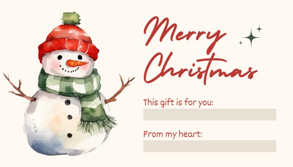 Christmas Gift Tags (snowman) - Etsy