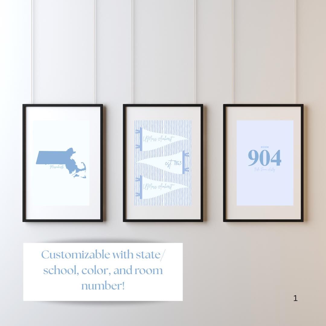 Minimalistic Custom College Dorm Posters - Etsy