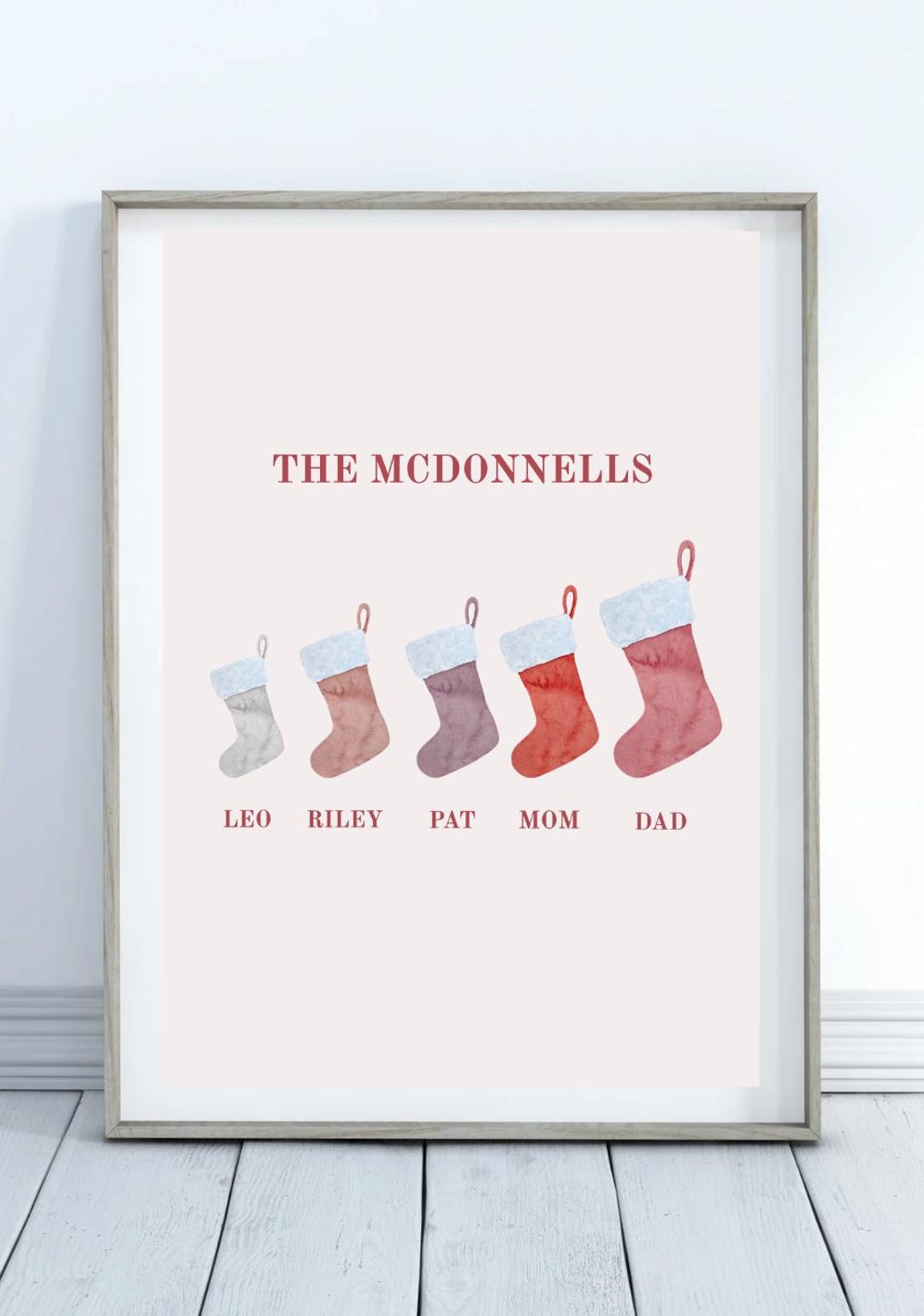 Stocking Customizable Digital Poster - Etsy