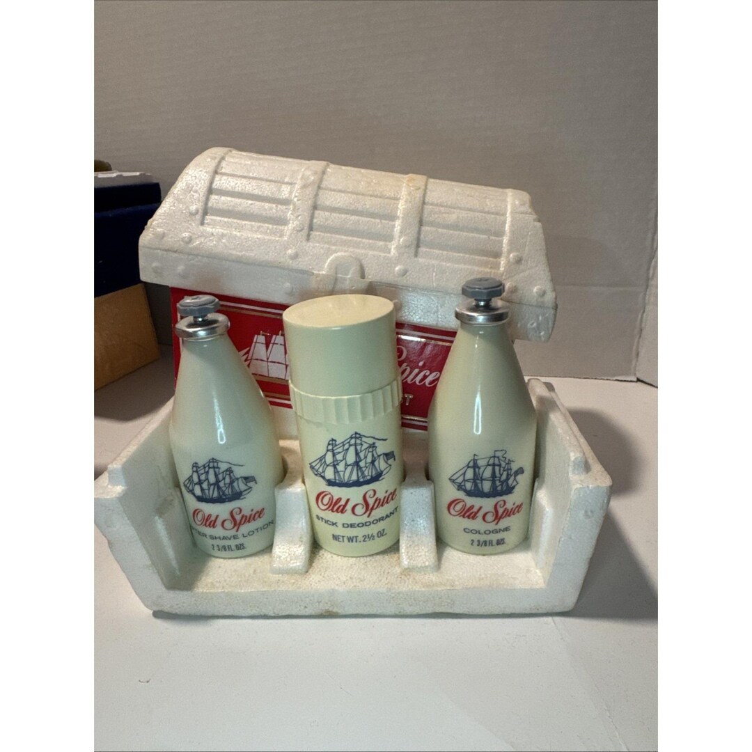 Rare Vintage Old Spice Foam Sea Chest With Deodorant, After Shave ...