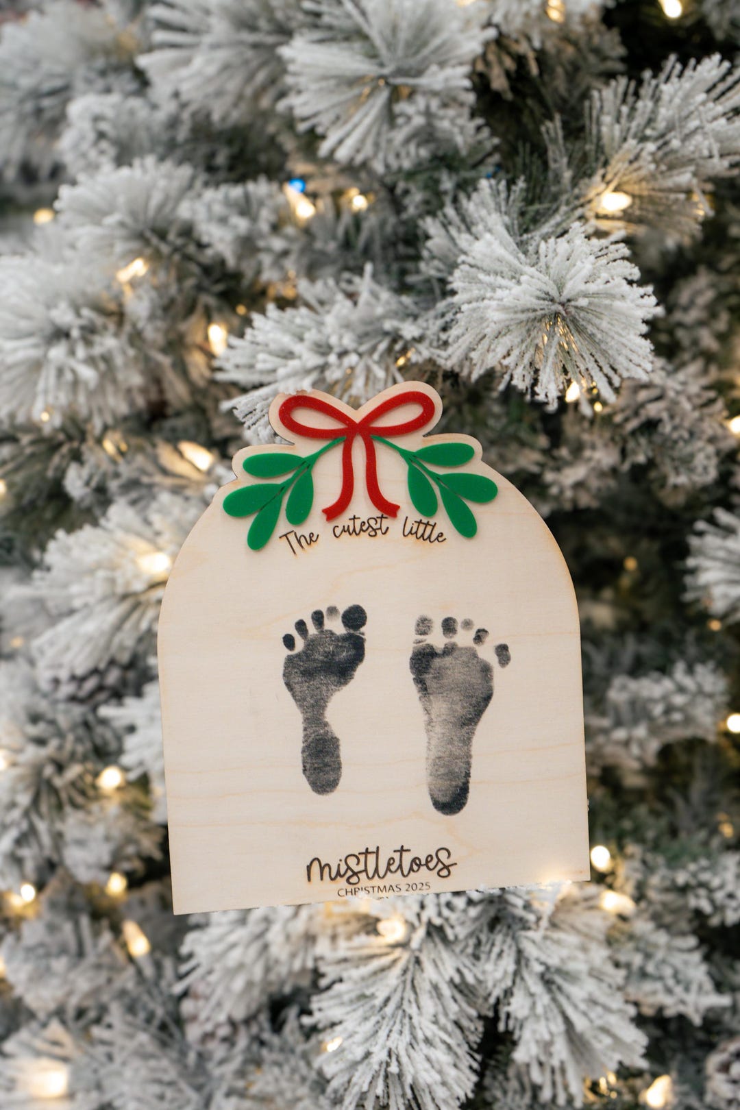 The Cutest Little Mistletoes Baby Footprint Sign. Christmas Keepsake ...