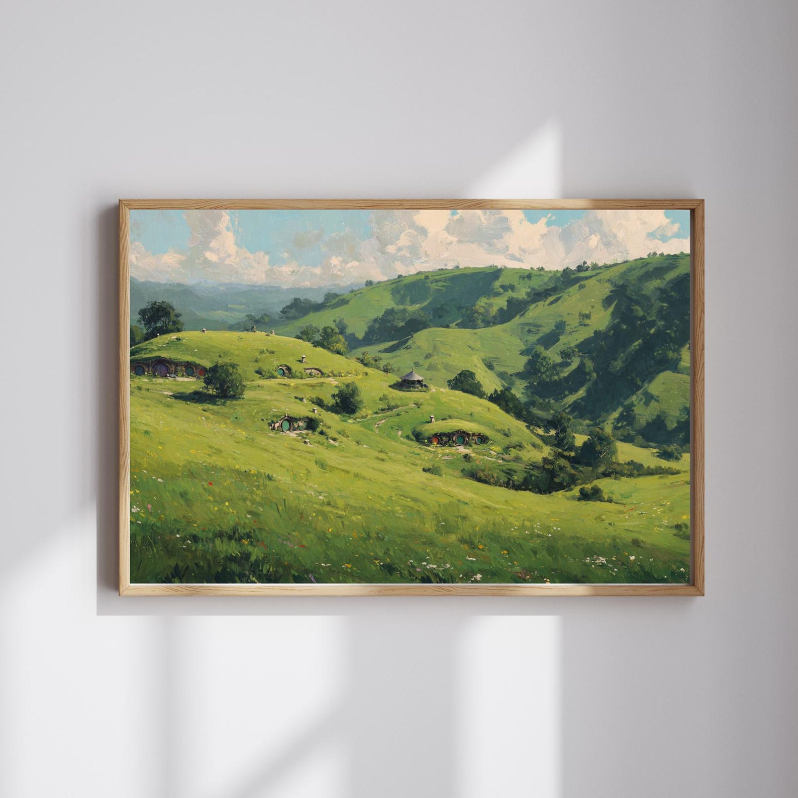 The Shire Oil Painting Style Poster | Lord of the Rings Landscape Art ...