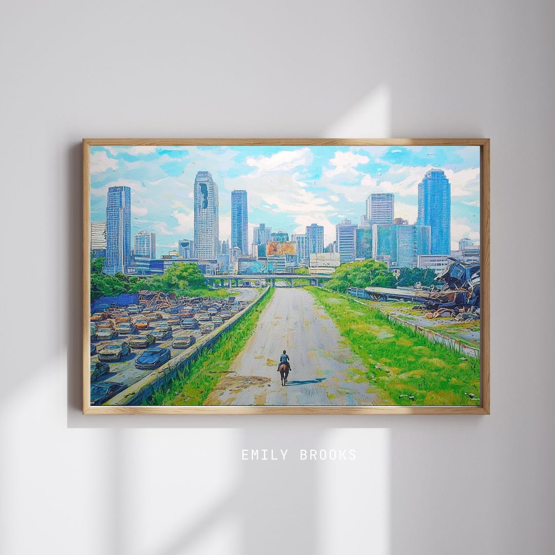 Rick Grimes Walking Dead Poster – Atlanta Oil Painting Style Poster - Etsy