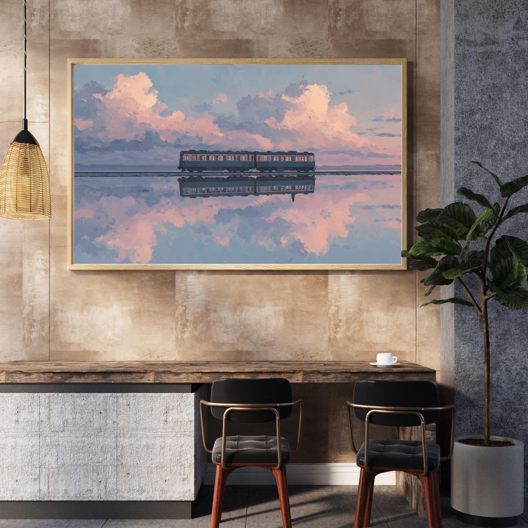 Whimsical Anime-style Chihiro Train Journey – Oil Painting Style ...