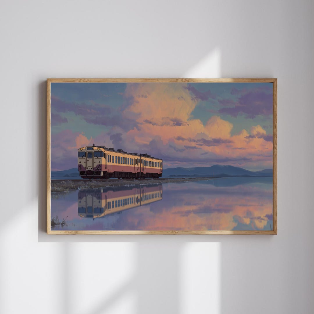 Train Scene Inspired Painting – Sunset Landscape Chihiro (digital ...