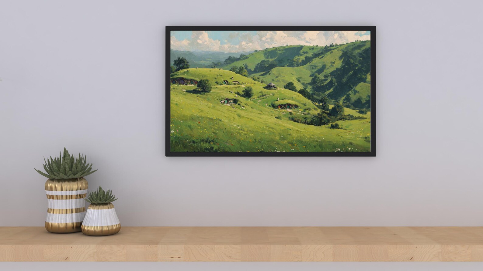 The Shire Oil Painting Style Poster | Lord of the Rings Landscape Art ...