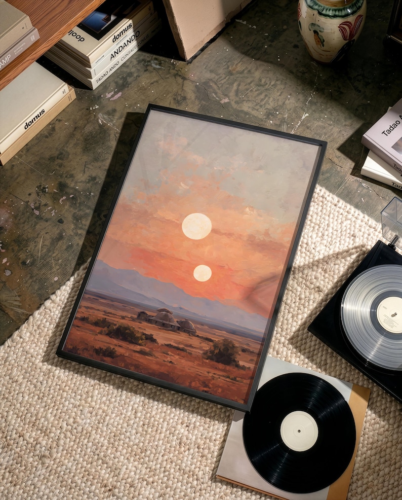 Tatooine Twin Suns Poster | Movies Landscape Art - Etsy
