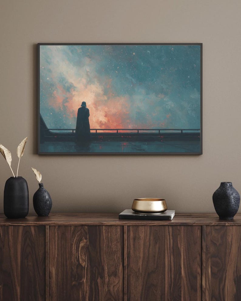 Darth Vader Space Poster | Star Wars Horizontal Wall Art | Planet View ...