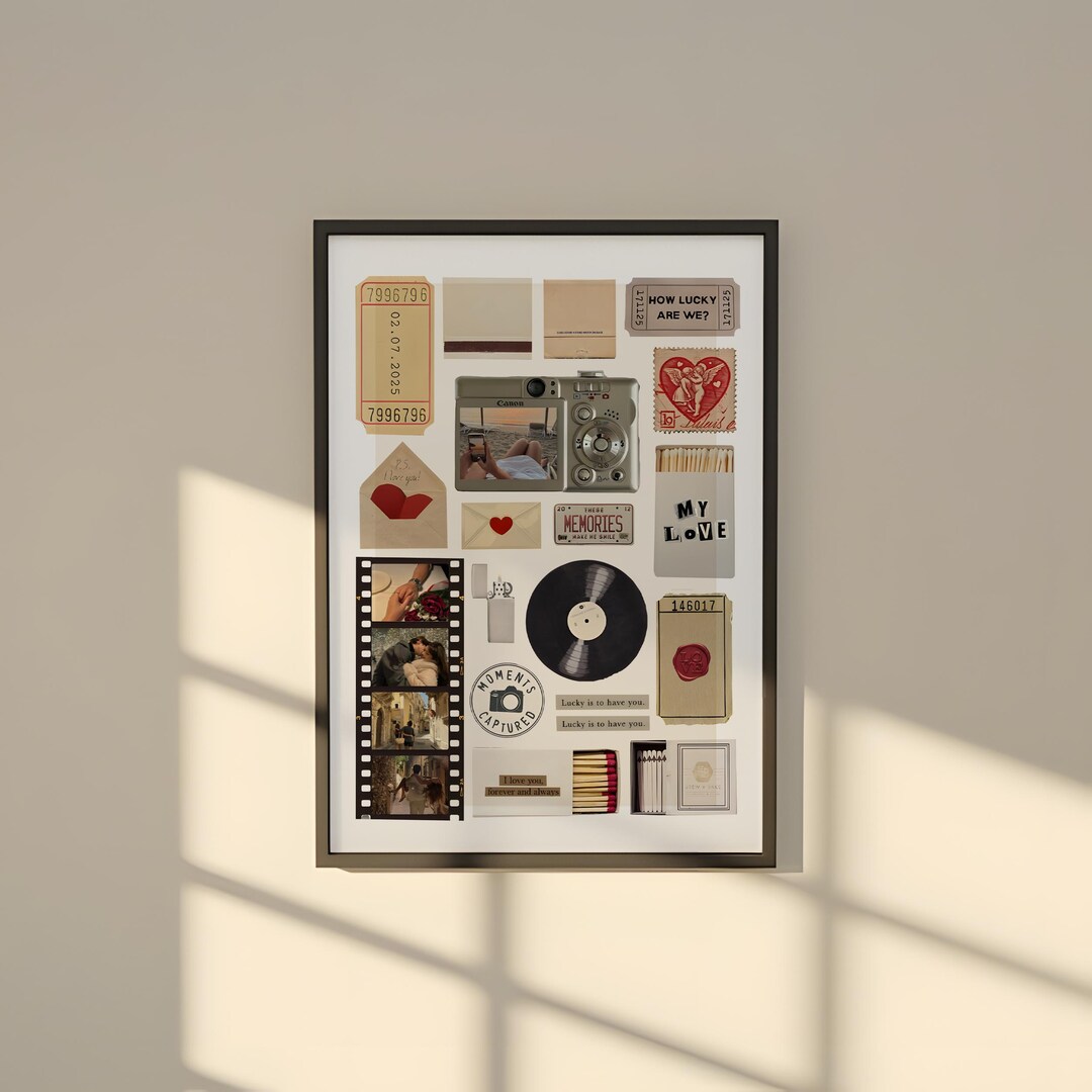 Romantic Matchbook Template | Couple Collage Gift | Valentine ...