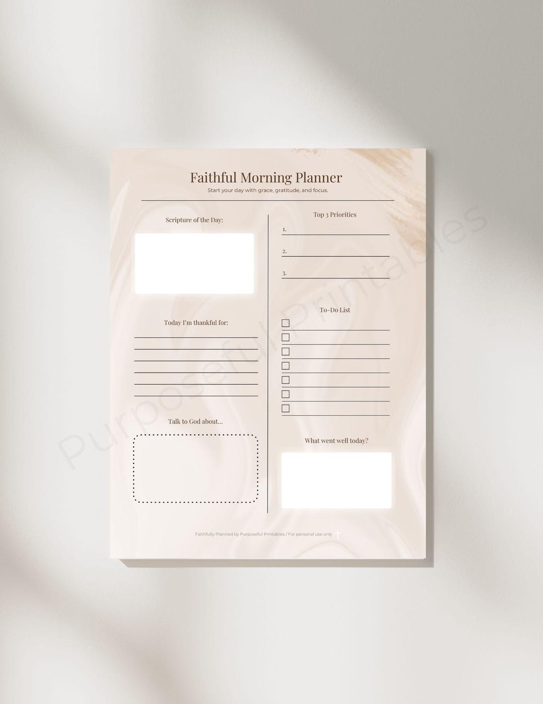 Faithful Morning Planner: Daily Gratitude & Prayer (printable PDF) - Etsy