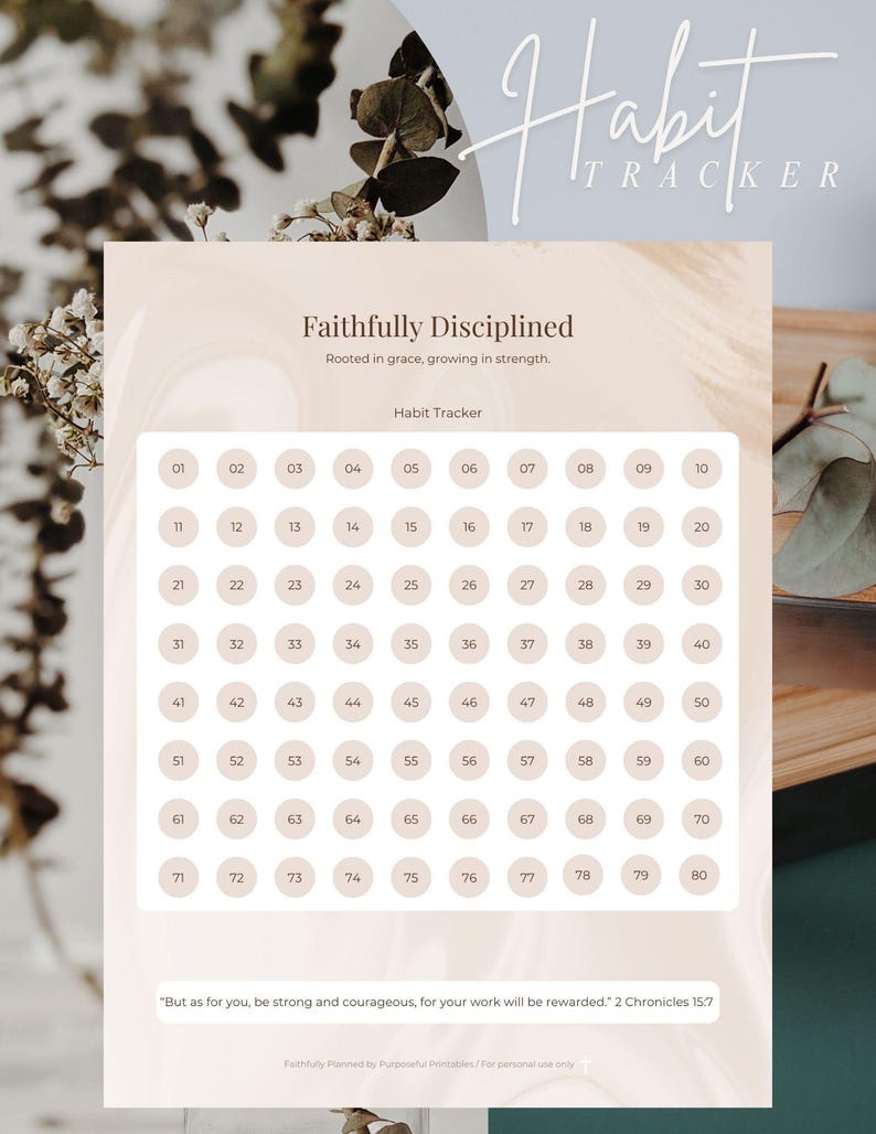 Faith-based Habit Tracker Printable | Daily Planner & Goal Tracker ...