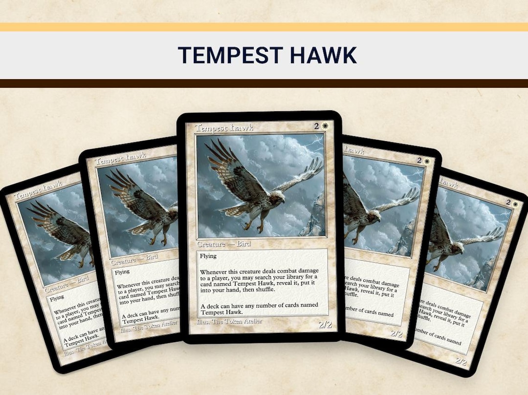 Tempest Hawk MTG Proxy Set 18 Cards | Flying Creature Tribal Casual ...
