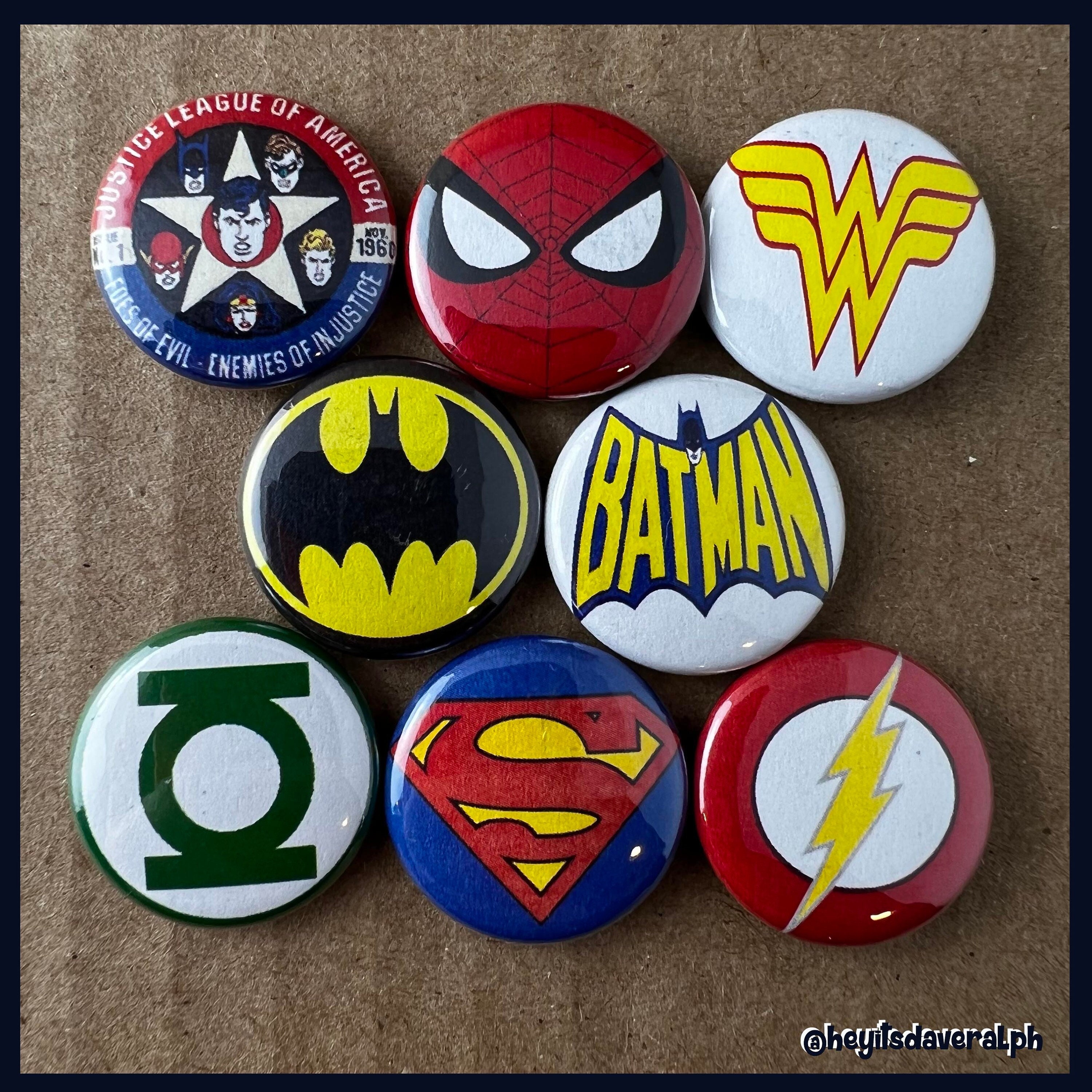 Choose your Design Superhero Logos Party Favors 1 inch Magnets or Flat ...