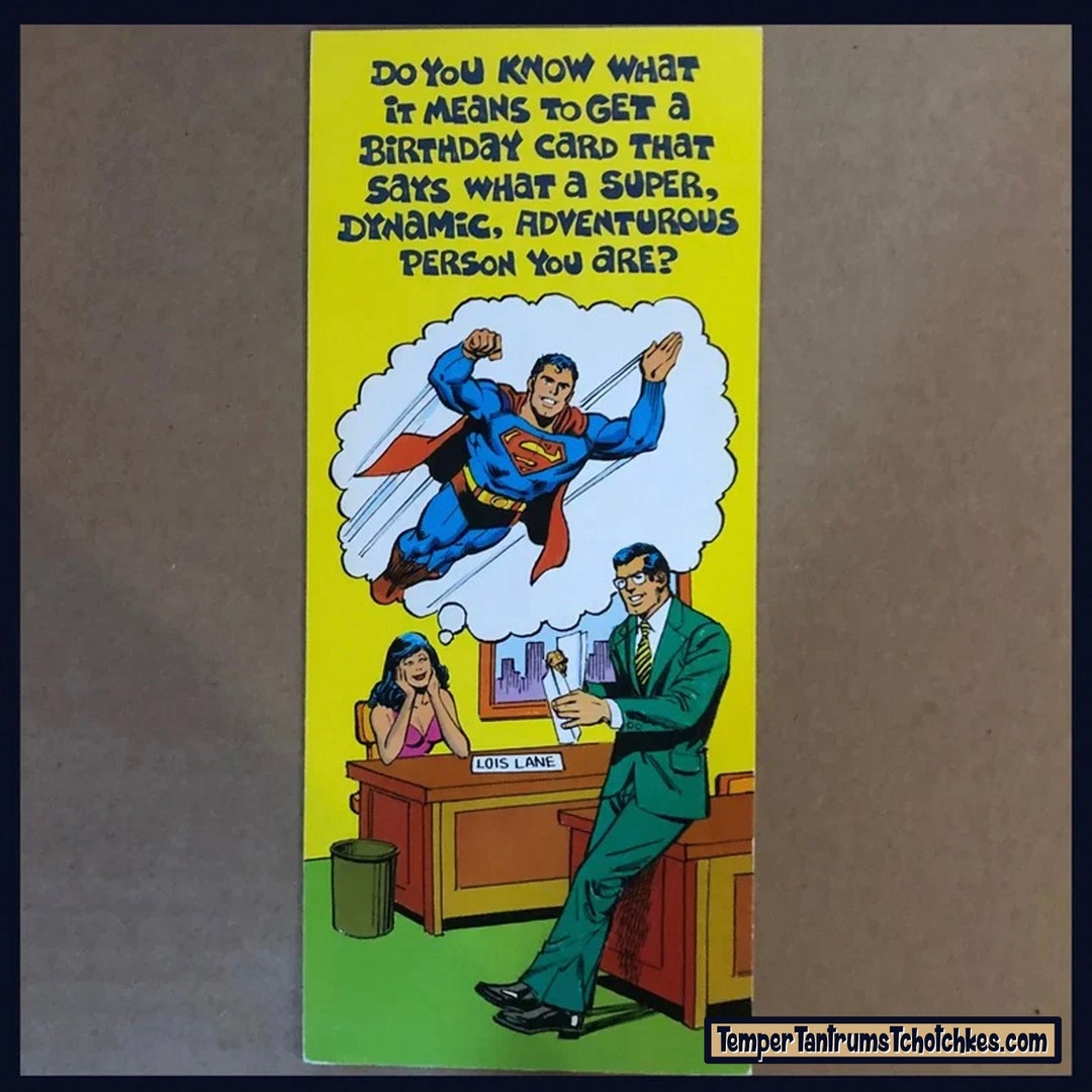 Rude Birthday vintage Super Friends Birthday Card 1978 DC Comics - Etsy