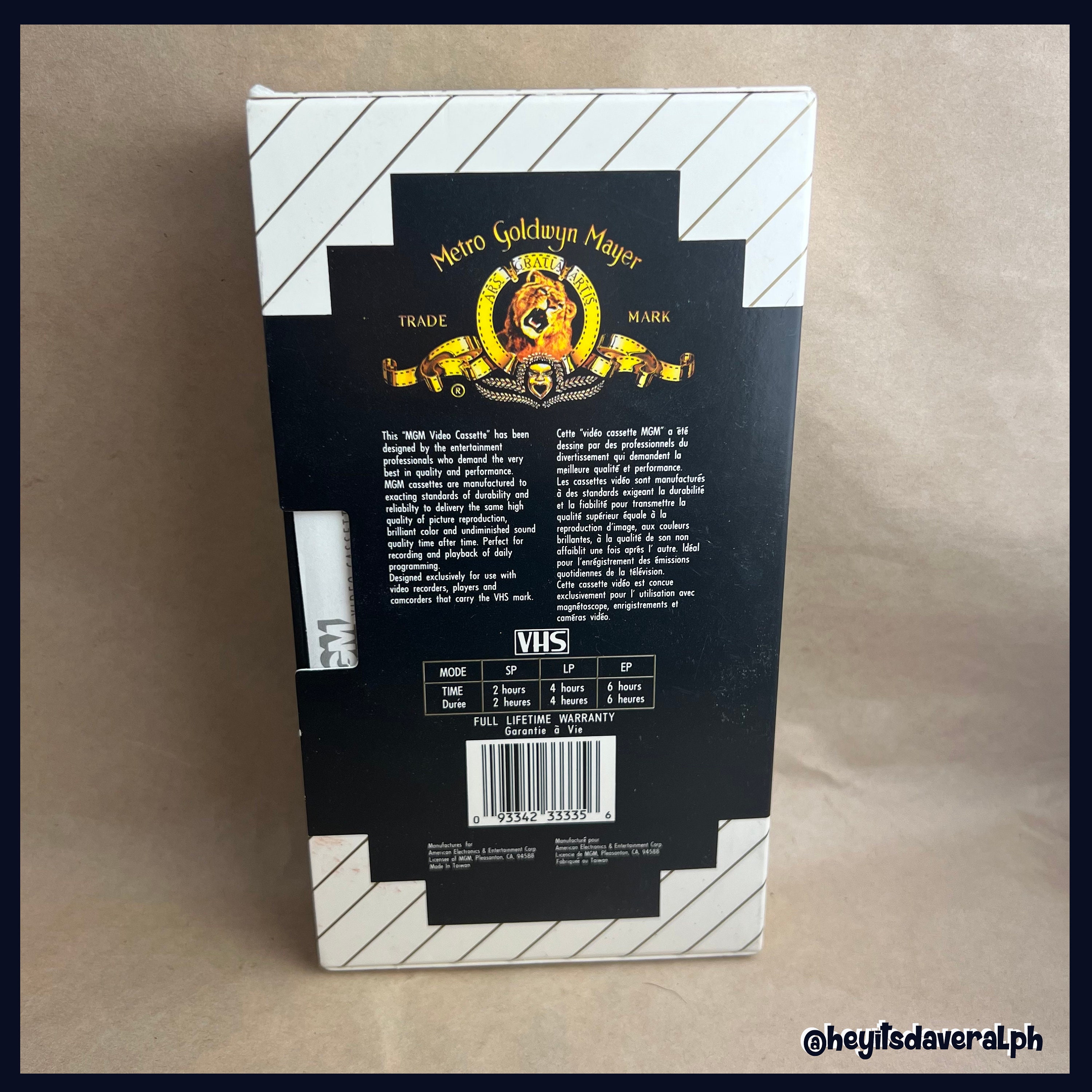 Blank MGM VHS Tape - Etsy