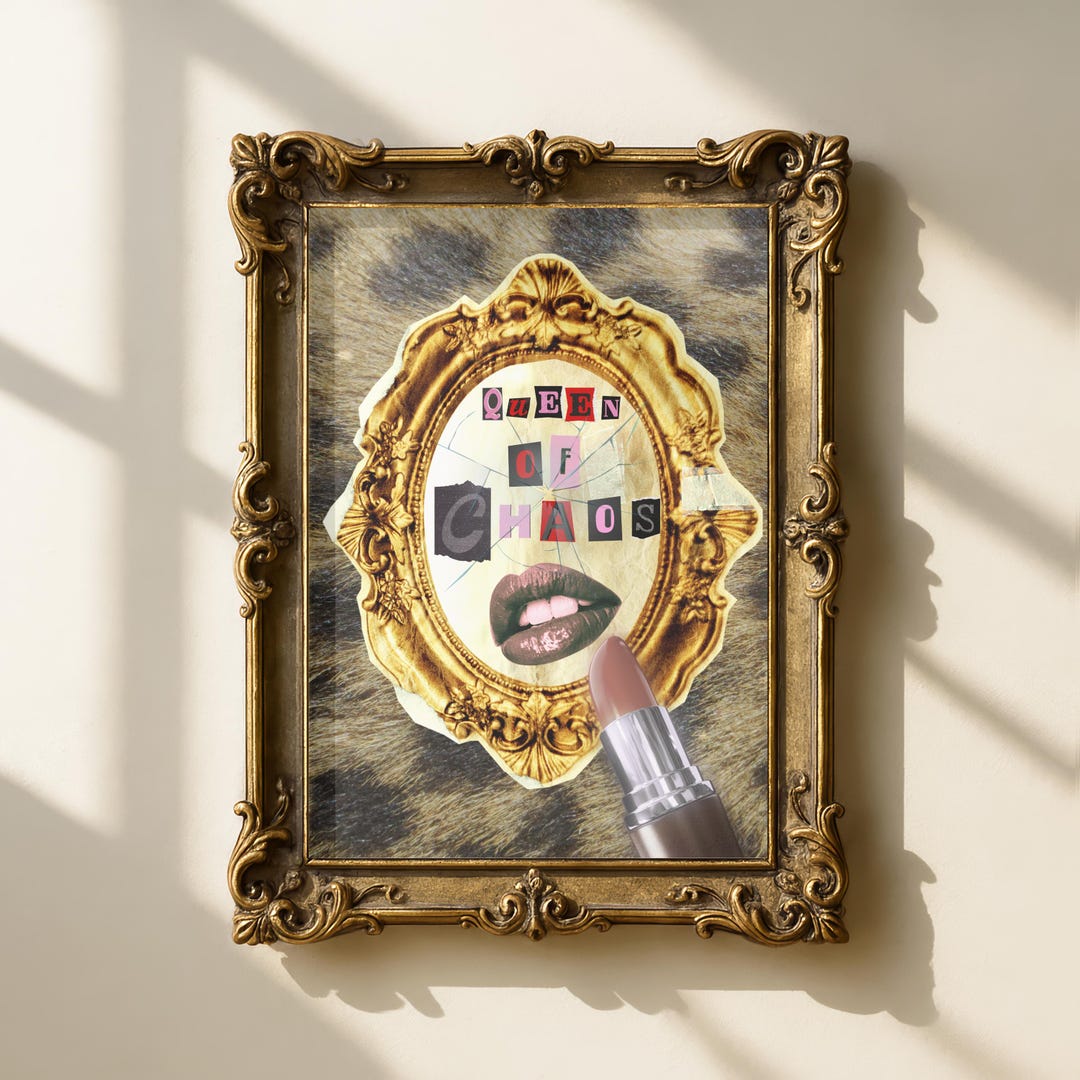 Queen of Chaos Art Print | Smashed Mirror, Leopard - Etsy