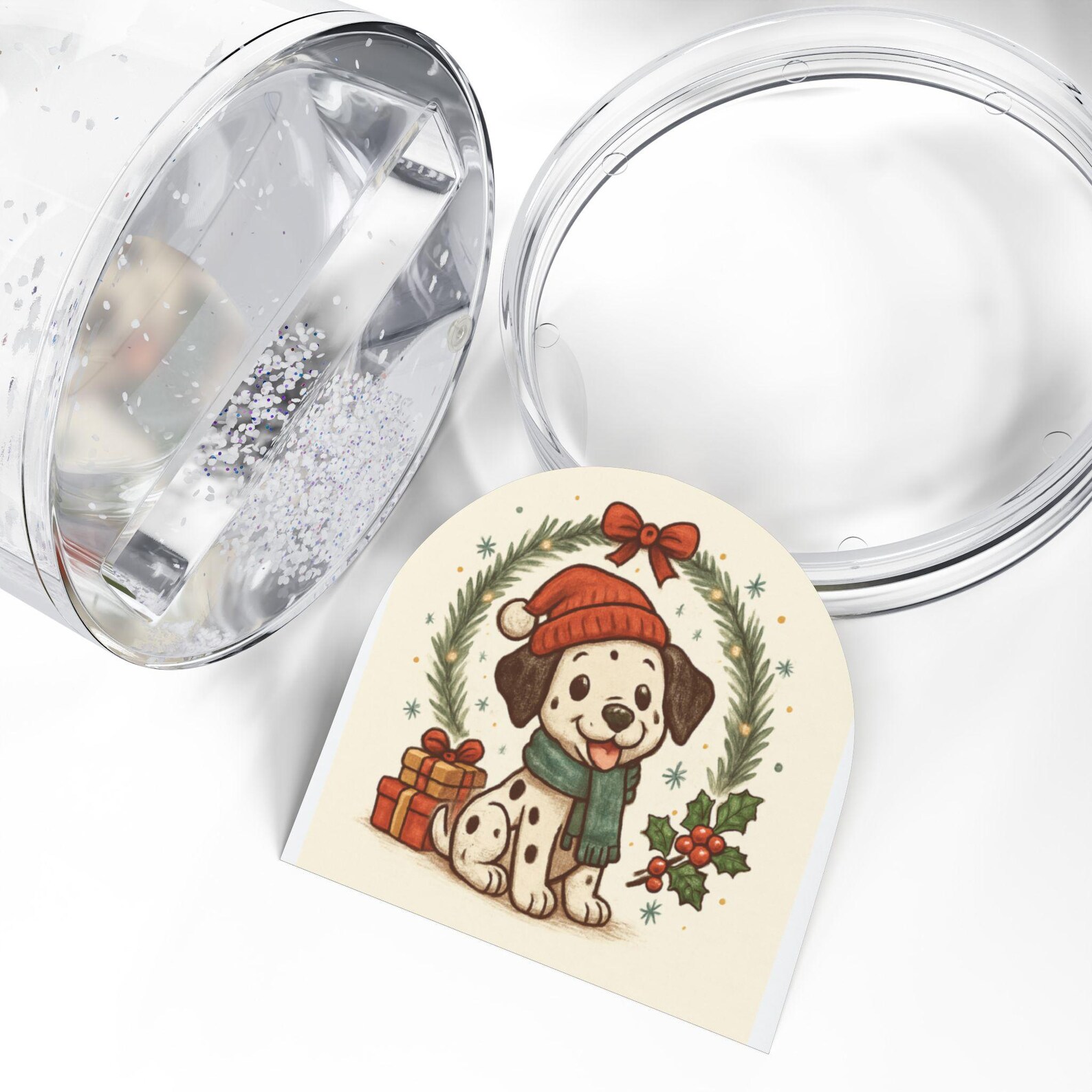 Festive Puppy Snow Globe: Christmas Holiday Decor Gift - Etsy