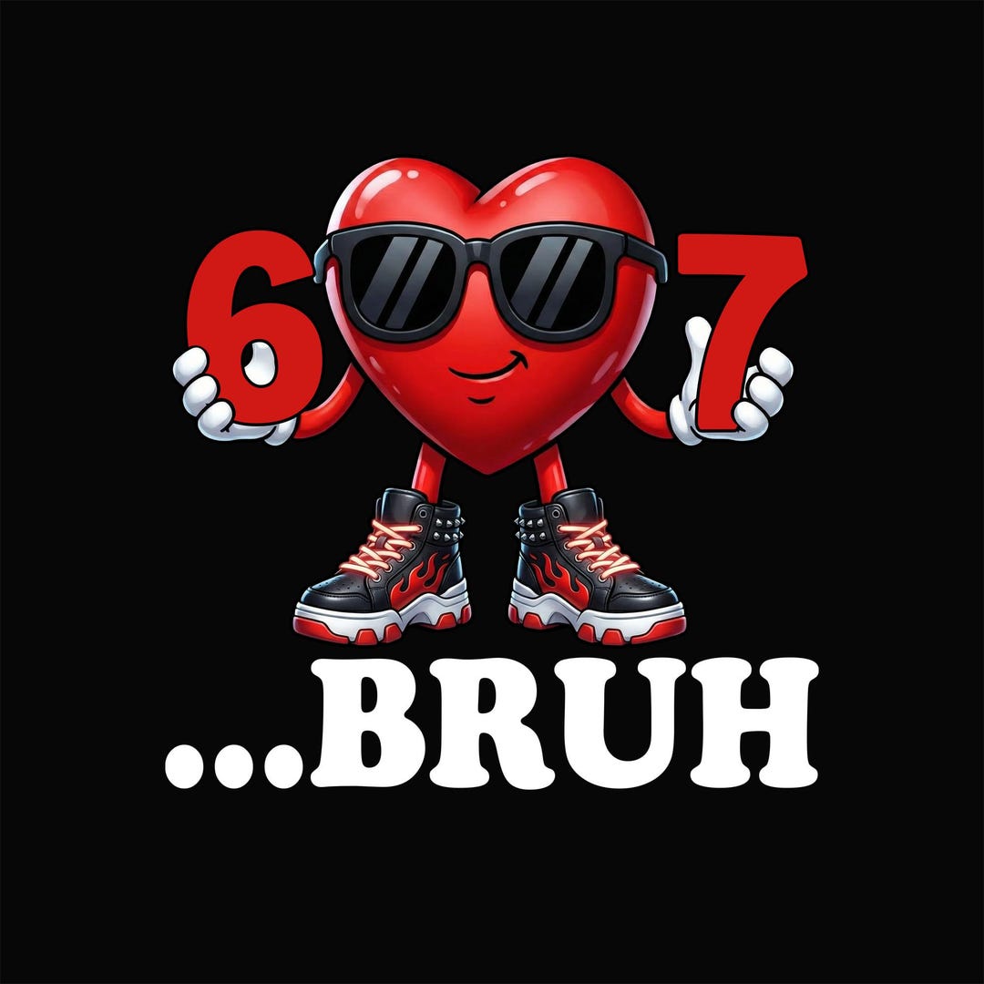Six Seven Bruh 67 Valentines Day Png, Six Seven Heart Valentine Png ...